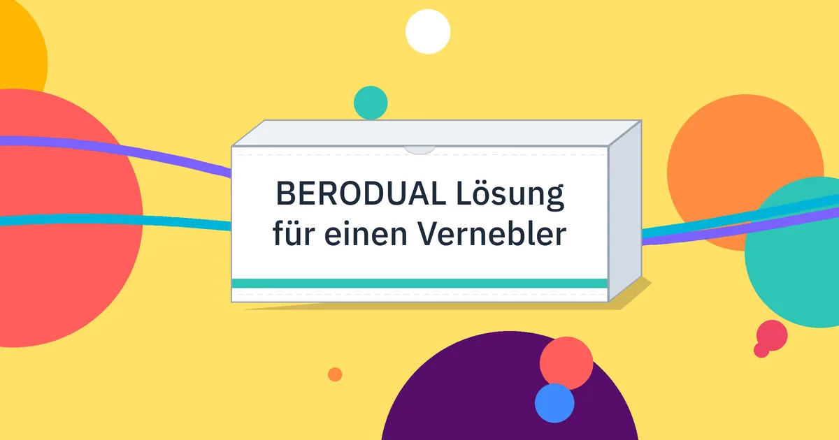 Symbolbild: Packung mit der Aufschrift BERODUAL Lösung für einen Vernebler (PZN 12344934) – Verfügbarkeit und Bezug in Apotheken in Frankfurt am Main