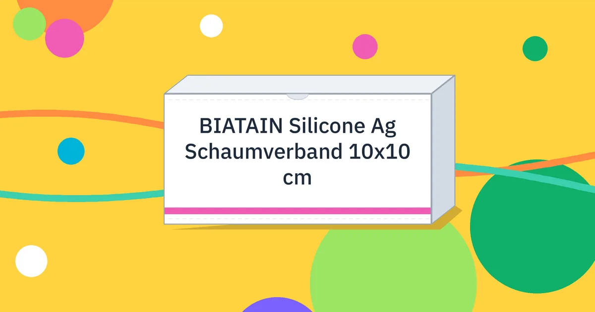 Symbolbild: Packung mit der Aufschrift BIATAIN Silicone Ag Schaumverband 10x10 cm (PZN 18125676) – Verfügbarkeit und Bezug in Apotheken in Frankfurt am Main