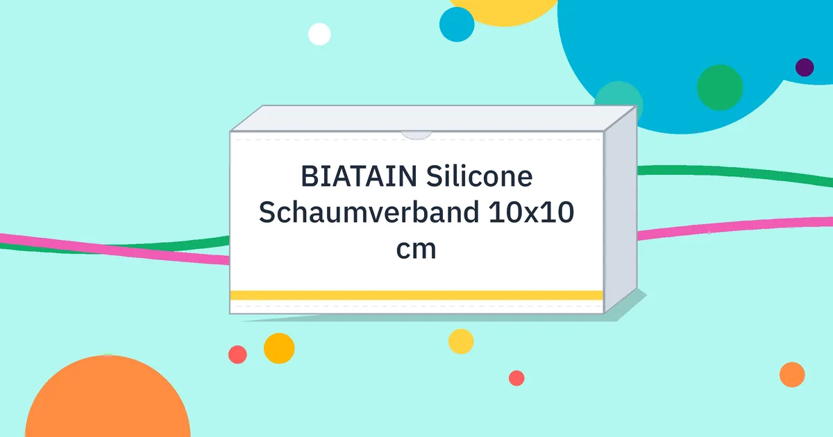 Symbolbild: Packung mit der Aufschrift BIATAIN Silicone Schaumverband 10x10 cm (PZN 19348125) – Verfügbarkeit und Bezug in Apotheken in Frankfurt am Main