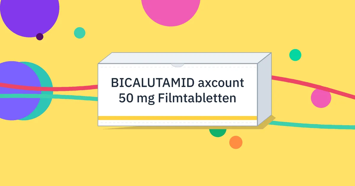 Symbolbild: Packung mit der Aufschrift BICALUTAMID axcount 50 mg Filmtabletten (PZN 12481393) – Verfügbarkeit und Bezug in Apotheken in Frankfurt am Main