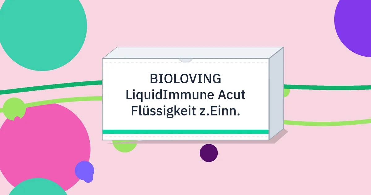 Symbolbild: Packung mit der Aufschrift BIOLOVING LiquidImmune Acut Flüssigkeit z.Einn. (PZN 17165840) – Verfügbarkeit und Bezug in Apotheken in Frankfurt am Main