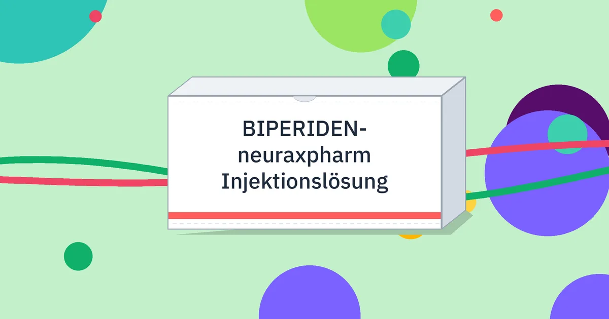 Symbolbild: Packung mit der Aufschrift BIPERIDEN-neuraxpharm Injektionslösung (PZN 03831428) – Verfügbarkeit und Bezug in Apotheken in Frankfurt am Main