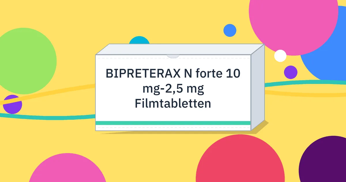 Symbolbild: Packung mit der Aufschrift BIPRETERAX N forte 10 mg-2,5 mg Filmtabletten (PZN 19891438) – Verfügbarkeit und Bezug in Apotheken in Frankfurt am Main