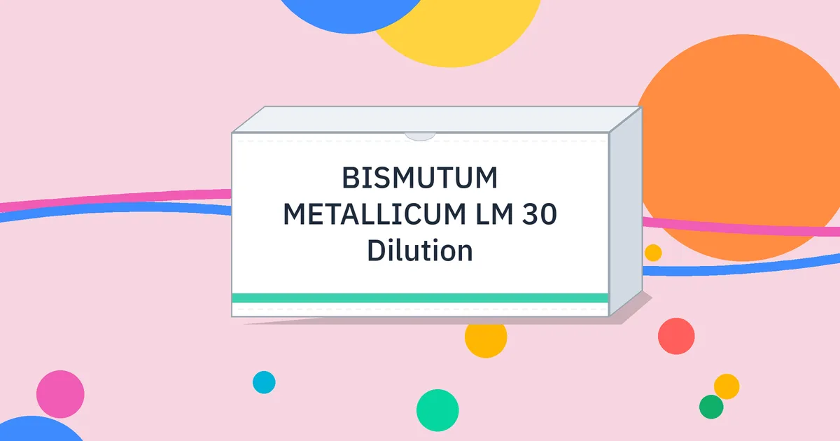 Symbolbild: Packung mit der Aufschrift BISMUTUM METALLICUM LM 30 Dilution (PZN 12794979) – Verfügbarkeit und Bezug in Apotheken in Frankfurt am Main