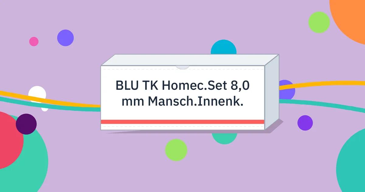 Symbolbild: Packung mit der Aufschrift BLU TK Homec.Set 8,0 mm Mansch.Innenk. (PZN 02150413) – Verfügbarkeit und Bezug in Apotheken in Frankfurt am Main