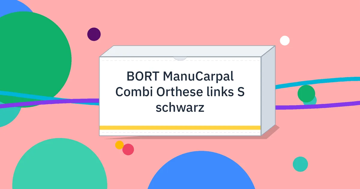 Symbolbild: Packung mit der Aufschrift BORT ManuCarpal Combi Orthese links S schwarz (PZN 02767272) – Verfügbarkeit und Bezug in Apotheken in Frankfurt am Main