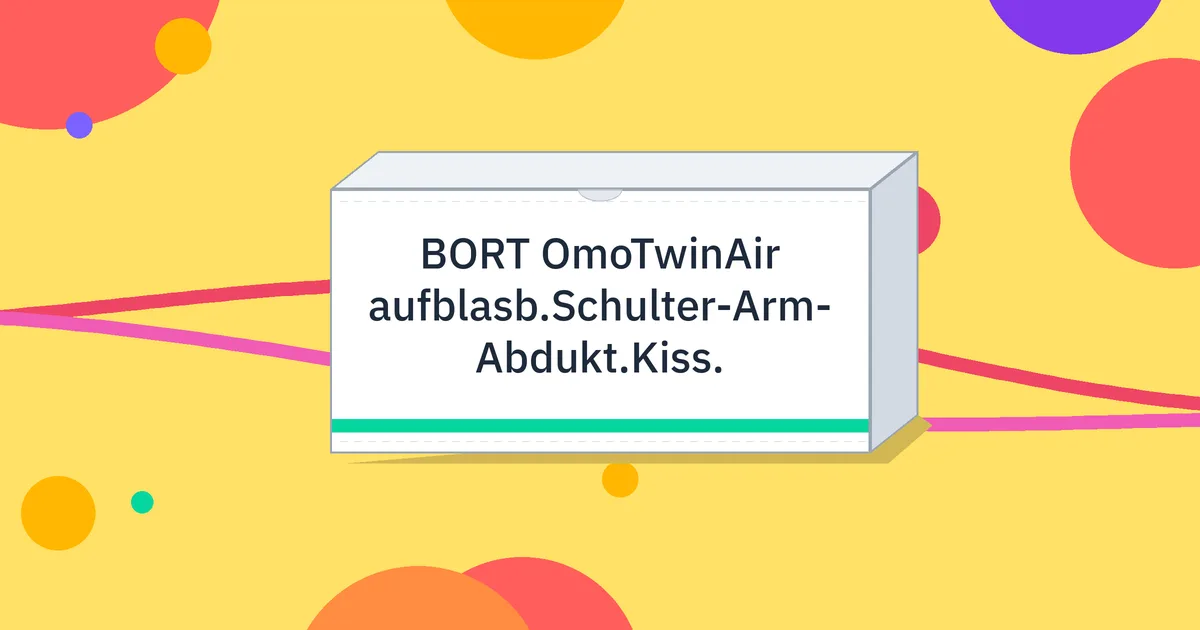 Symbolbild: Packung mit der Aufschrift BORT OmoTwinAir aufblasb.Schulter-Arm-Abdukt.Kiss. (PZN 05563587) – Verfügbarkeit und Bezug in Apotheken in Frankfurt am Main