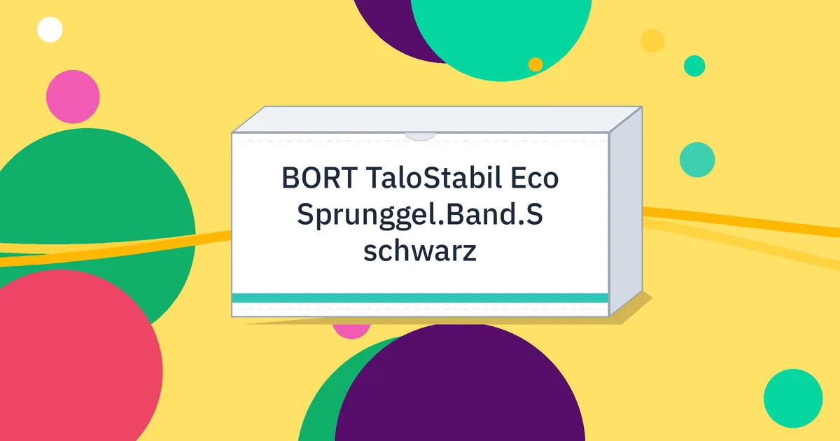 Symbolbild: Packung mit der Aufschrift BORT TaloStabil Eco Sprunggel.Band.S schwarz (PZN 09444336) – Verfügbarkeit und Bezug in Apotheken in Frankfurt am Main