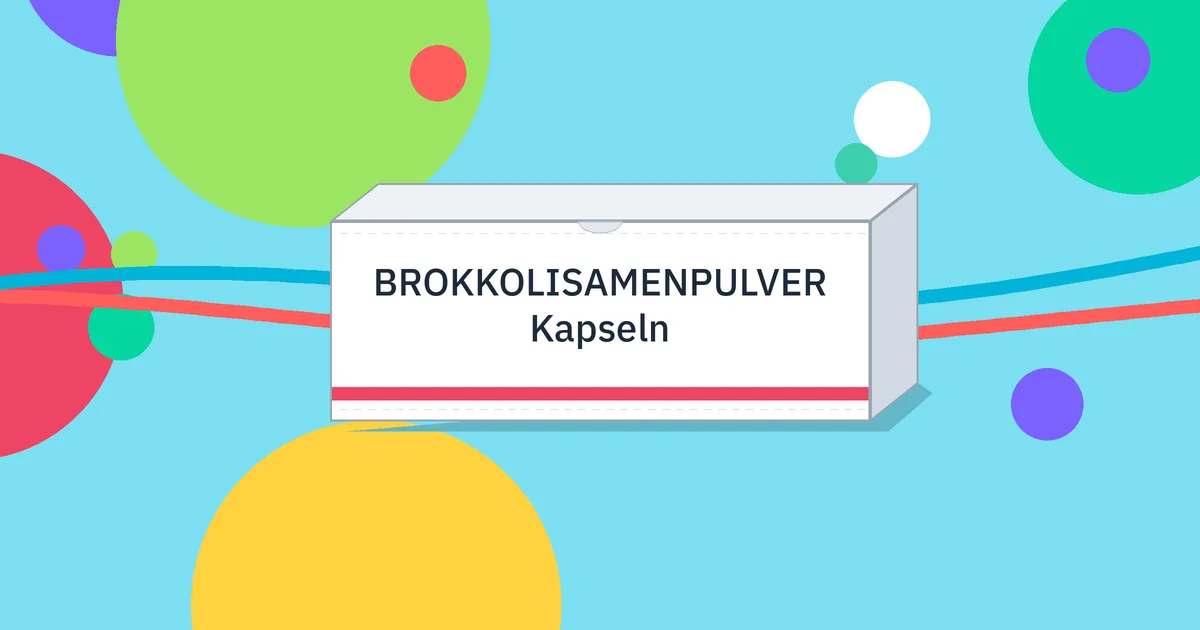 Symbolbild: Packung mit der Aufschrift BROKKOLISAMENPULVER Kapseln (PZN 11099912) – Verfügbarkeit und Bezug in Apotheken in Frankfurt am Main