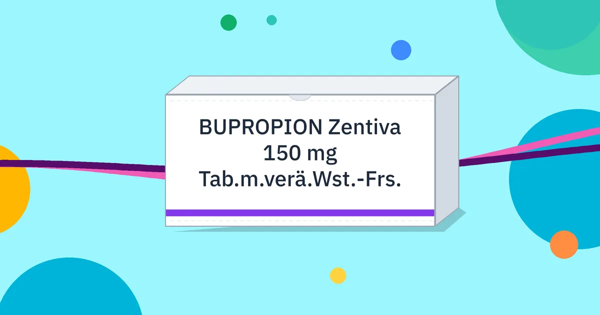 Symbolbild: Packung mit der Aufschrift BUPROPION Zentiva 150 mg Tab.m.verä.Wst.-Frs. (PZN 18248775) – Verfügbarkeit und Bezug in Apotheken in Frankfurt am Main