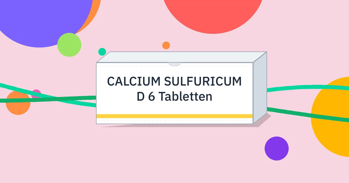 Symbolbild: Packung mit der Aufschrift CALCIUM SULFURICUM D 6 Tabletten (PZN 02125438) – Verfügbarkeit und Bezug in Apotheken in Frankfurt am Main