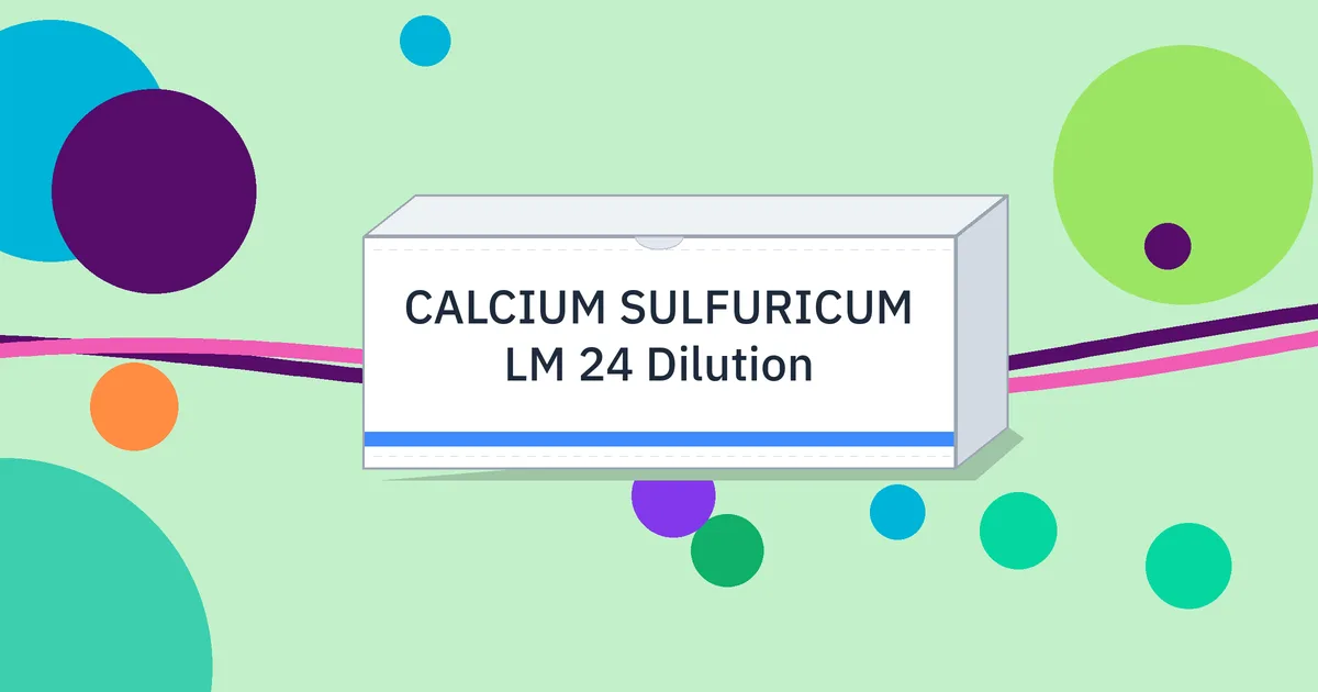 Symbolbild: Packung mit der Aufschrift CALCIUM SULFURICUM LM 24 Dilution (PZN 12807096) – Verfügbarkeit und Bezug in Apotheken in Frankfurt am Main