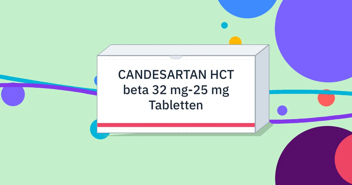 Symbolbild: Packung mit der Aufschrift CANDESARTAN HCT beta 32 mg-25 mg Tabletten (PZN 19211248) – Verfügbarkeit und Bezug in Apotheken in Frankfurt am Main