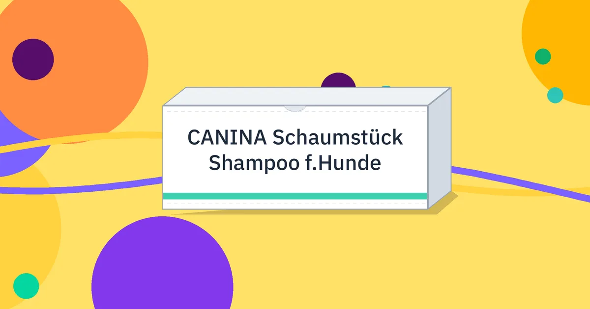 Symbolbild: Packung mit der Aufschrift CANINA Schaumstück Shampoo f.Hunde (PZN 19816997) – Verfügbarkeit und Bezug in Apotheken in Frankfurt am Main