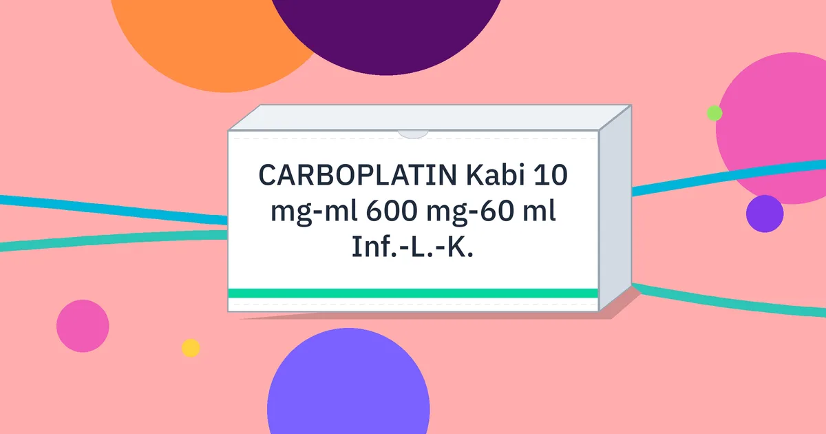 Symbolbild: Packung mit der Aufschrift CARBOPLATIN Kabi 10 mg-ml 600 mg-60 ml Inf.-L.-K. (PZN 00877418) – Verfügbarkeit und Bezug in Apotheken in Frankfurt am Main