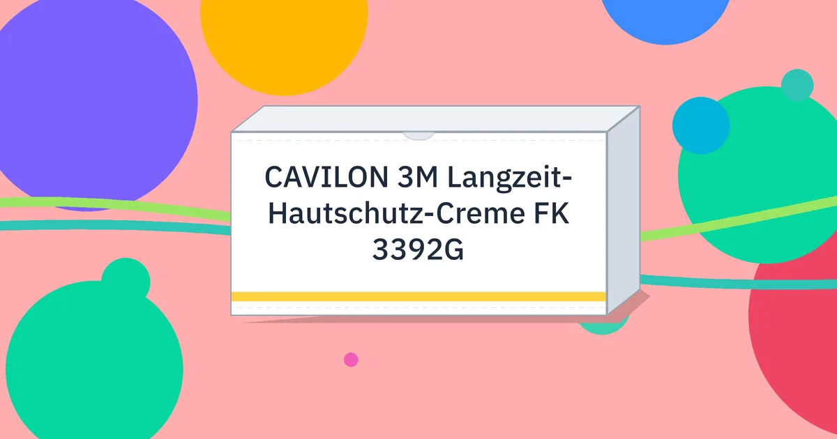 Symbolbild: Packung mit der Aufschrift CAVILON 3M Langzeit-Hautschutz-Creme FK 3392G (PZN 15589300) – Verfügbarkeit und Bezug in Apotheken in Frankfurt am Main