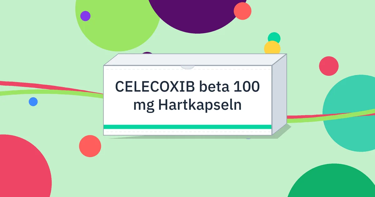 Symbolbild: Packung mit der Aufschrift CELECOXIB beta 100 mg Hartkapseln (PZN 05395397) – Verfügbarkeit und Bezug in Apotheken in Frankfurt am Main
