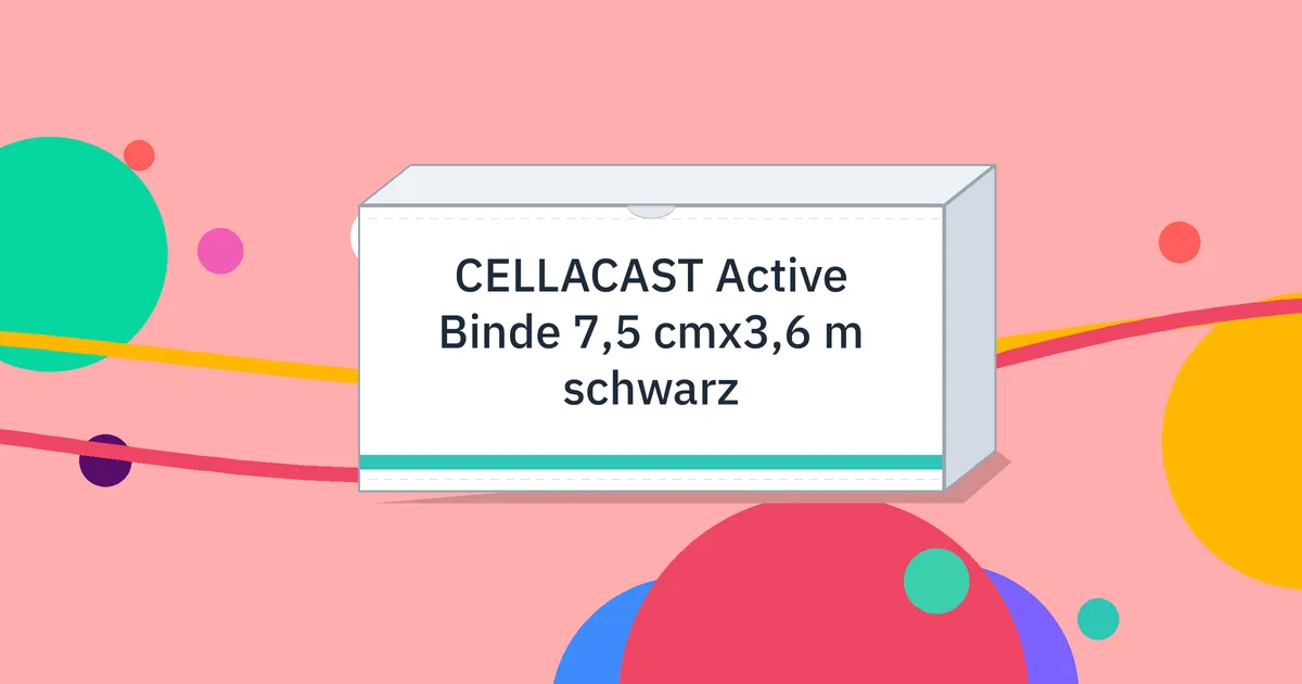Symbolbild: Packung mit der Aufschrift CELLACAST Active Binde 7,5 cmx3,6 m schwarz (PZN 14264346) – Verfügbarkeit und Bezug in Apotheken in Frankfurt am Main