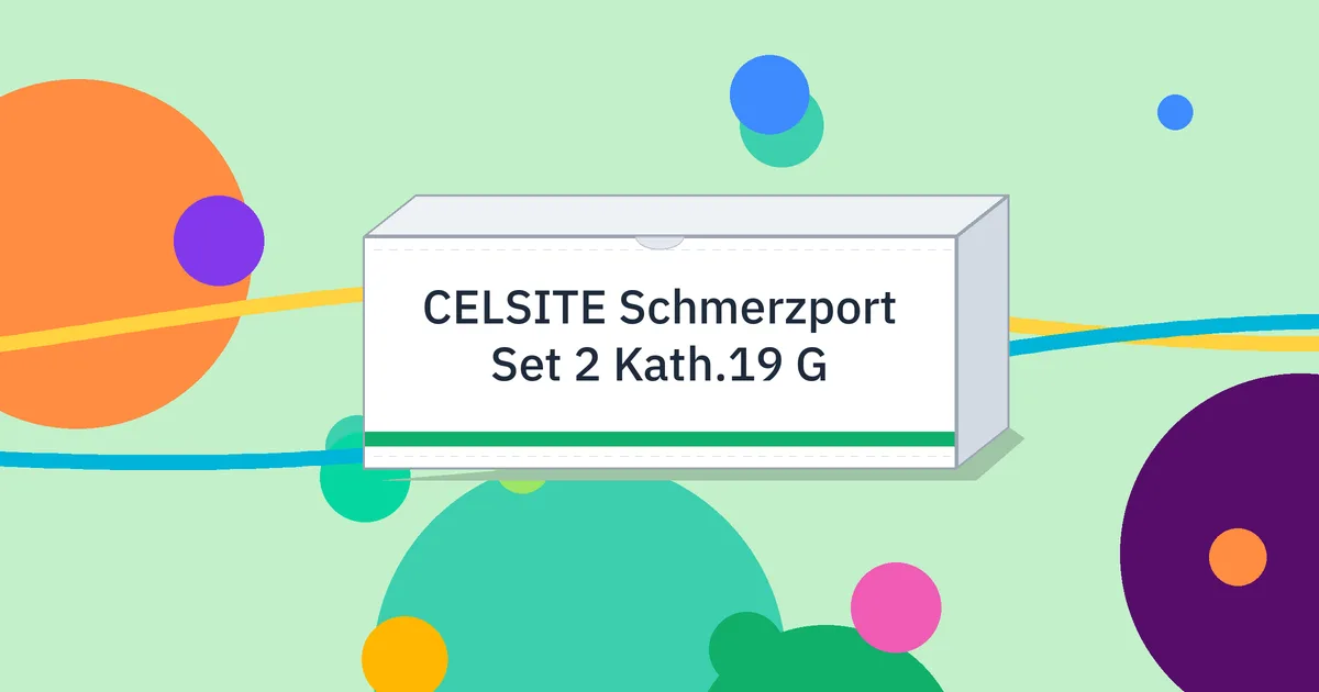 Symbolbild: Packung mit der Aufschrift CELSITE Schmerzport Set 2 Kath.19 G (PZN 01057982) – Verfügbarkeit und Bezug in Apotheken in Frankfurt am Main
