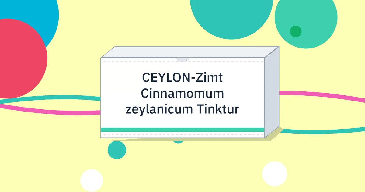 Symbolbild: Packung mit der Aufschrift CEYLON-Zimt Cinnamomum zeylanicum Tinktur (PZN 18217527) – Verfügbarkeit und Bezug in Apotheken in Frankfurt am Main