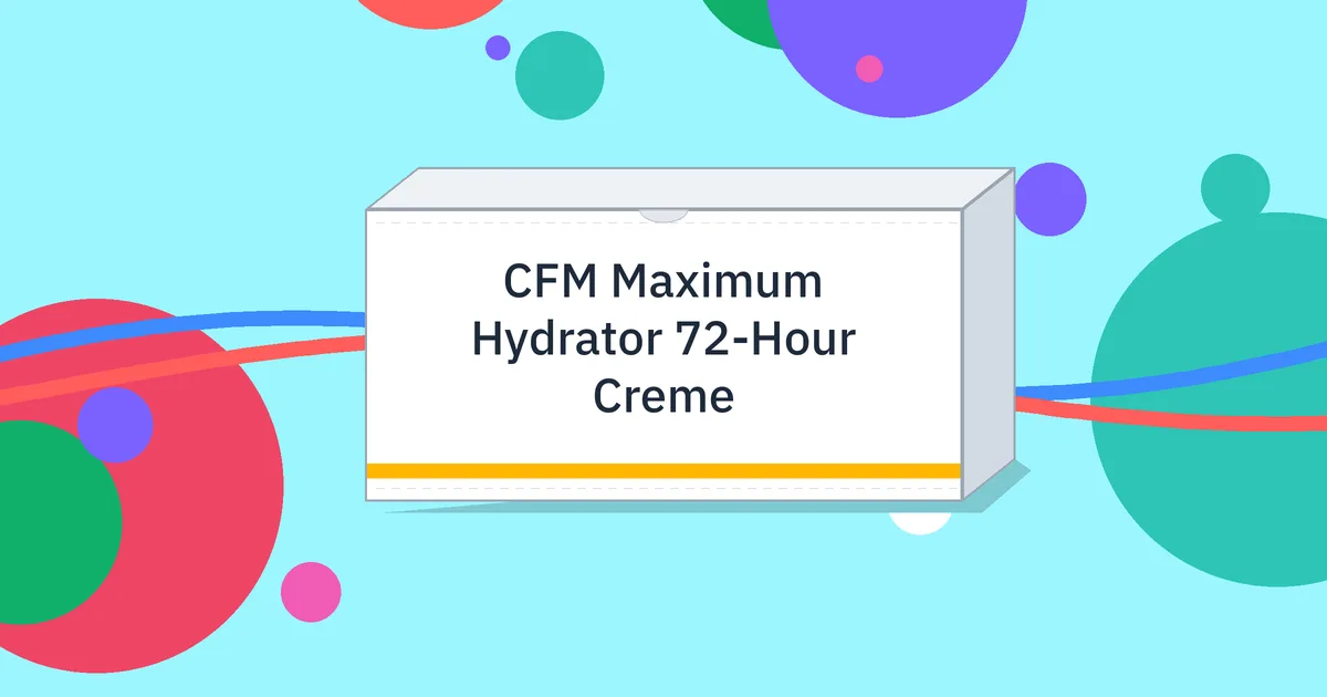 Symbolbild: Packung mit der Aufschrift CFM Maximum Hydrator 72-Hour Creme (PZN 18896126) – Verfügbarkeit und Bezug in Apotheken in Frankfurt am Main
