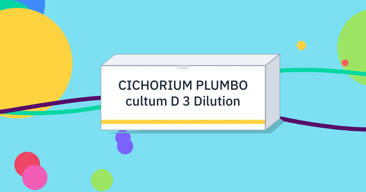 Symbolbild: Packung mit der Aufschrift CICHORIUM PLUMBO cultum D 3 Dilution (PZN 02592766) – Verfügbarkeit und Bezug in Apotheken in Frankfurt am Main