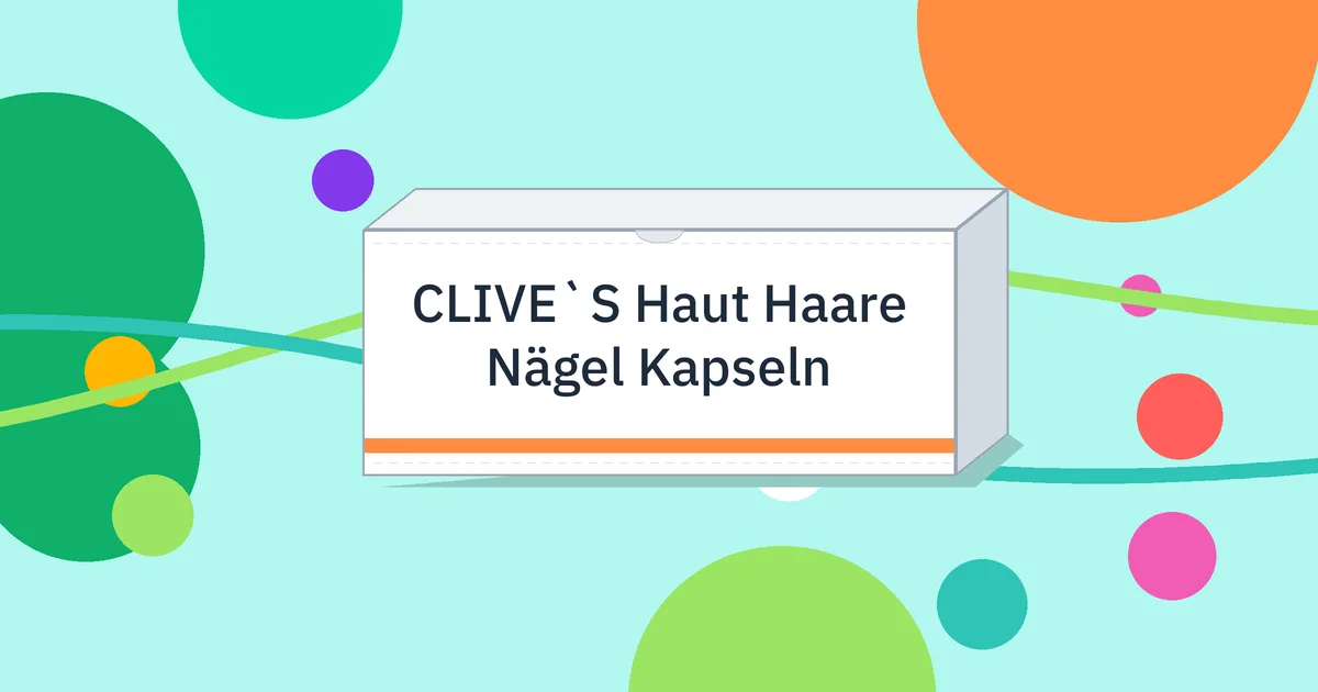 Symbolbild: Packung mit der Aufschrift CLIVE`S Haut Haare Nägel Kapseln (PZN 11856454) – Verfügbarkeit und Bezug in Apotheken in Frankfurt am Main