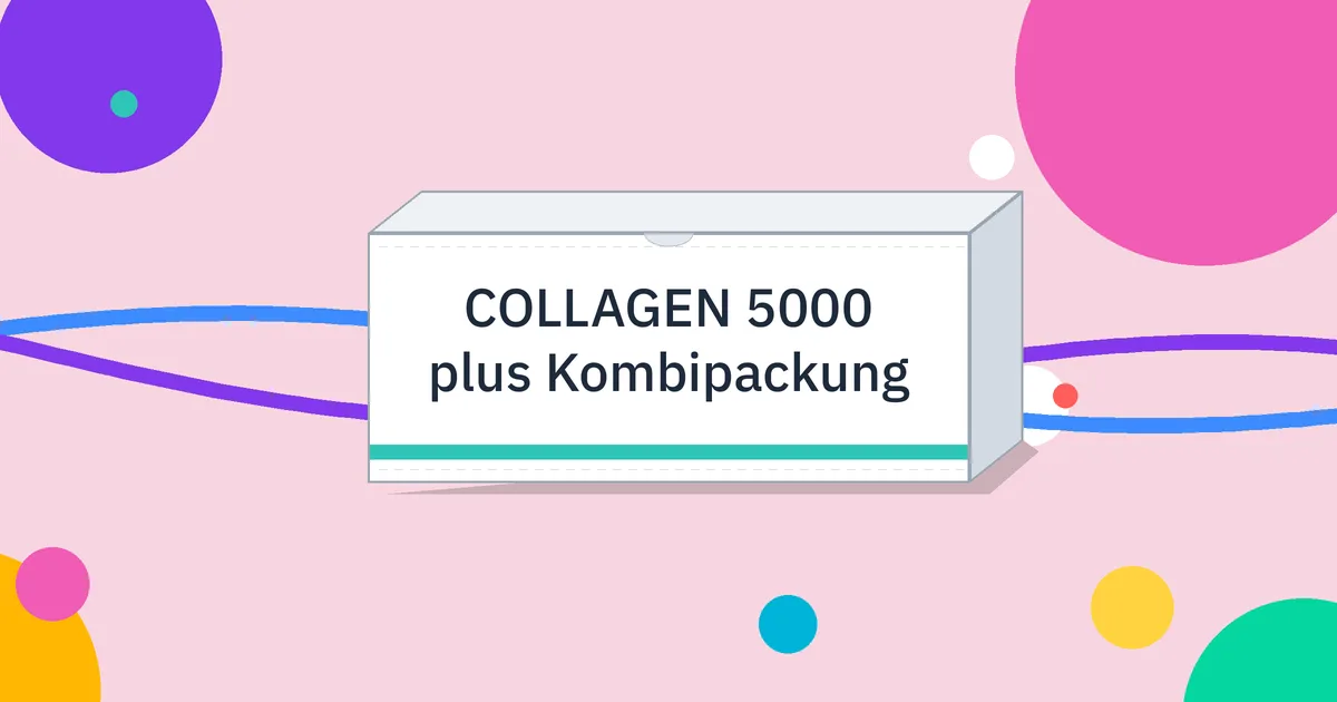 Symbolbild: Packung mit der Aufschrift COLLAGEN 5000 plus Kombipackung (PZN 19470501) – Verfügbarkeit und Bezug in Apotheken in Frankfurt am Main