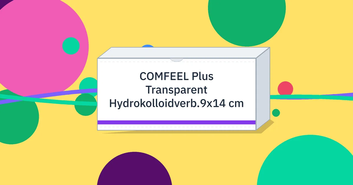 Symbolbild: Packung mit der Aufschrift COMFEEL Plus Transparent Hydrokolloidverb.9x14 cm (PZN 12342444) – Verfügbarkeit und Bezug in Apotheken in Frankfurt am Main
