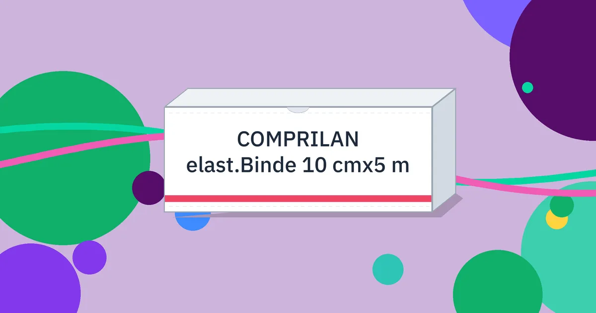 Symbolbild: Packung mit der Aufschrift COMPRILAN elast.Binde 10 cmx5 m (PZN 20012092) – Verfügbarkeit und Bezug in Apotheken in Frankfurt am Main