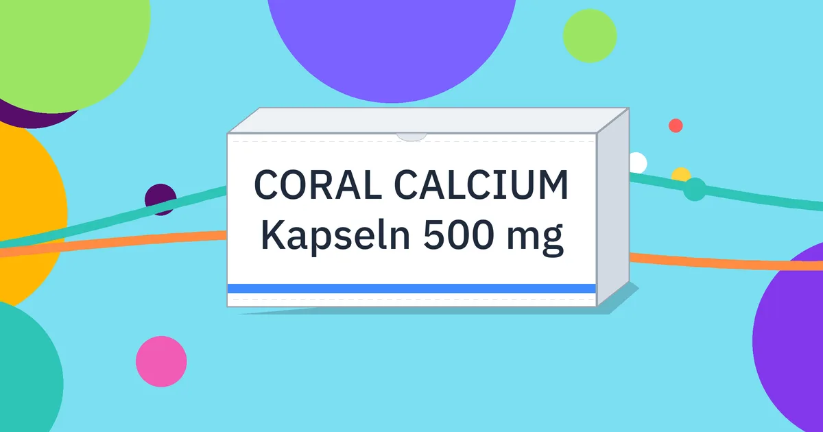 Symbolbild: Packung mit der Aufschrift CORAL CALCIUM Kapseln 500 mg (PZN 02911384) – Verfügbarkeit und Bezug in Apotheken in Frankfurt am Main