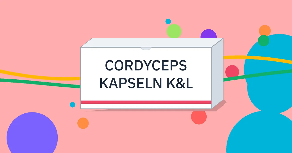 Symbolbild: Packung mit der Aufschrift CORDYCEPS KAPSELN K&L (PZN 16900987) – Verfügbarkeit und Bezug in Apotheken in Frankfurt am Main
