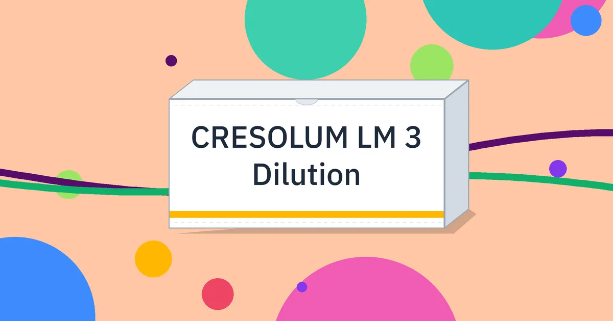 Symbolbild: Packung mit der Aufschrift CRESOLUM LM 3 Dilution (PZN 13456204) – Verfügbarkeit und Bezug in Apotheken in Frankfurt am Main