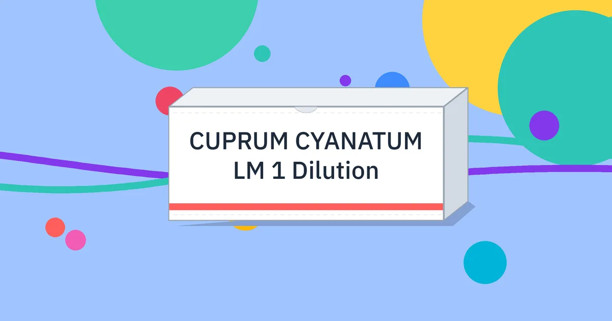 Symbolbild: Packung mit der Aufschrift CUPRUM CYANATUM LM 1 Dilution (PZN 13458048) – Verfügbarkeit und Bezug in Apotheken in Frankfurt am Main