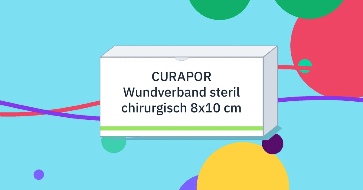 Symbolbild: Packung mit der Aufschrift CURAPOR Wundverband steril chirurgisch 8x10 cm (PZN 20892035) – Verfügbarkeit und Bezug in Apotheken in Frankfurt am Main