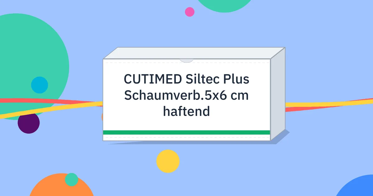 Symbolbild: Packung mit der Aufschrift CUTIMED Siltec Plus Schaumverb.5x6 cm haftend (PZN 10204212) – Verfügbarkeit und Bezug in Apotheken in Frankfurt am Main