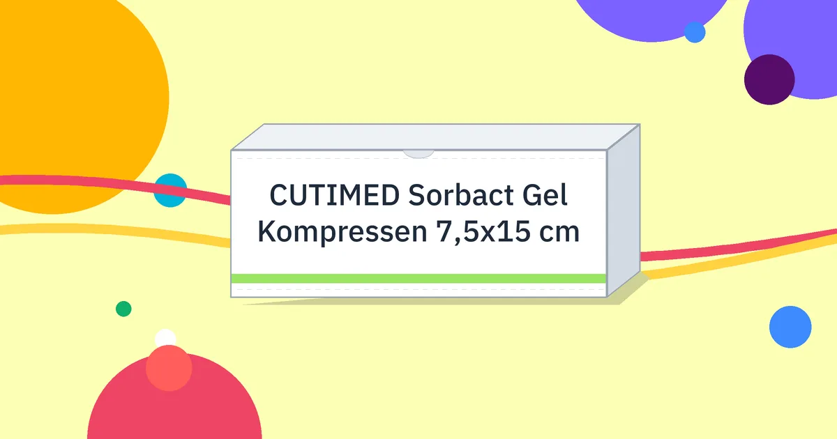 Symbolbild: Packung mit der Aufschrift CUTIMED Sorbact Gel Kompressen 7,5x15 cm (PZN 20544908) – Verfügbarkeit und Bezug in Apotheken in Frankfurt am Main