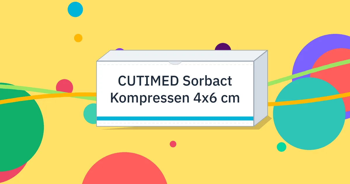 Symbolbild: Packung mit der Aufschrift CUTIMED Sorbact Kompressen 4x6 cm (PZN 19347143) – Verfügbarkeit und Bezug in Apotheken in Frankfurt am Main