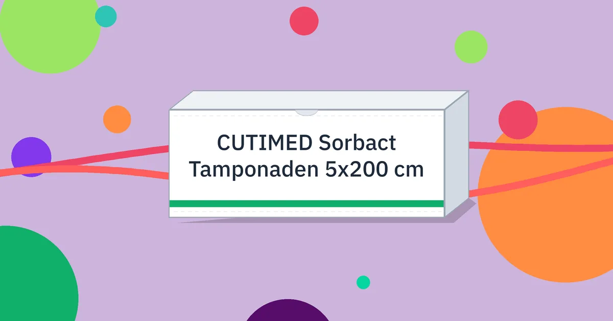 Symbolbild: Packung mit der Aufschrift CUTIMED Sorbact Tamponaden 5x200 cm (PZN 16229213) – Verfügbarkeit und Bezug in Apotheken in Frankfurt am Main