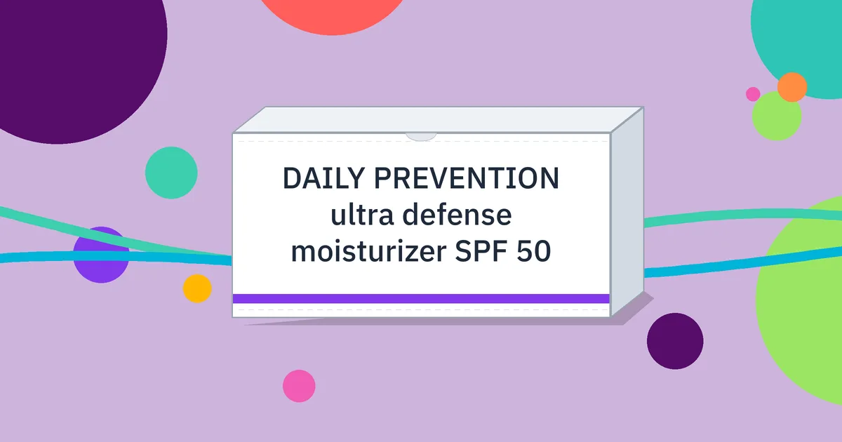 Symbolbild: Packung mit der Aufschrift DAILY PREVENTION ultra defense moisturizer SPF 50 (PZN 19384552) – Verfügbarkeit und Bezug in Apotheken in Frankfurt am Main