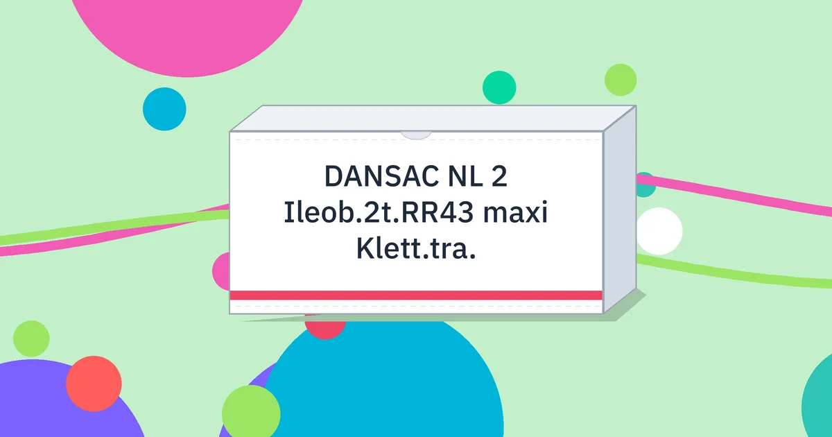 Symbolbild: Packung mit der Aufschrift DANSAC NL 2 Ileob.2t.RR43 maxi Klett.tra. (PZN 08843815) – Verfügbarkeit und Bezug in Apotheken in Frankfurt am Main