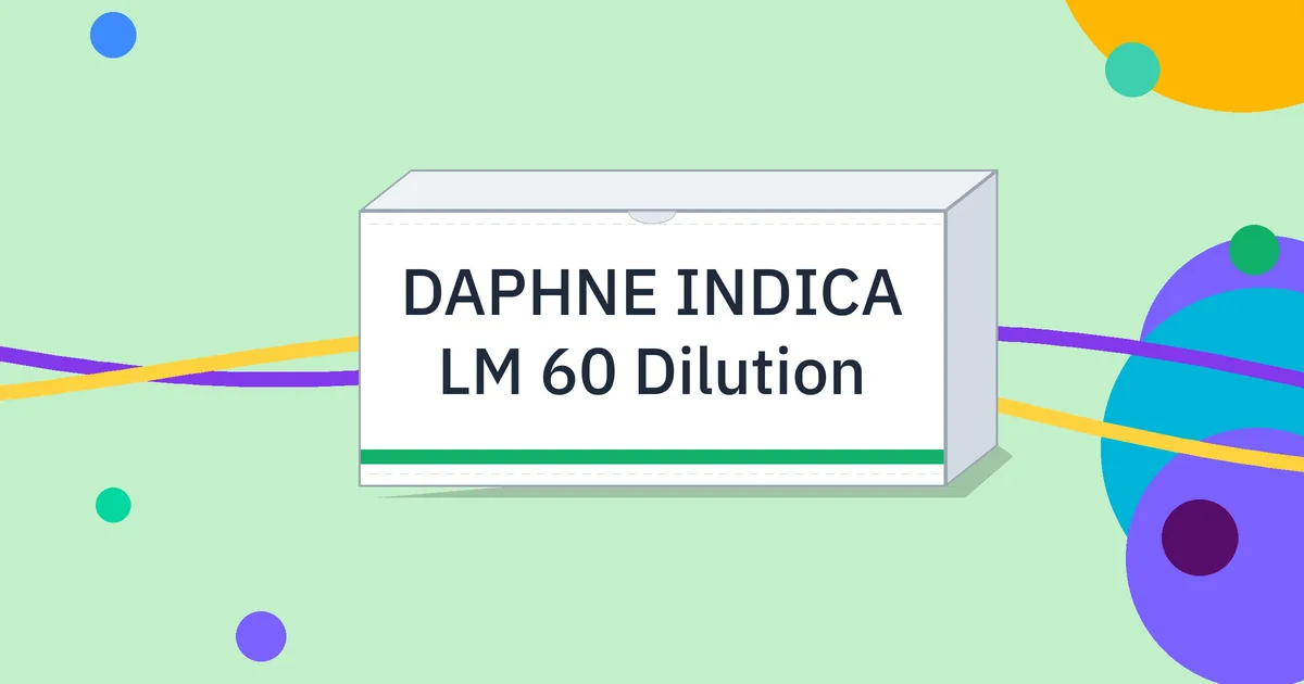 Symbolbild: Packung mit der Aufschrift DAPHNE INDICA LM 60 Dilution (PZN 13461719) – Verfügbarkeit und Bezug in Apotheken in Frankfurt am Main