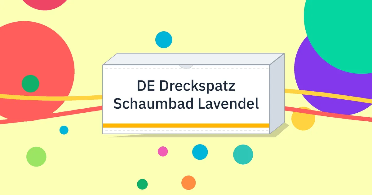 Symbolbild: Packung mit der Aufschrift DE Dreckspatz Schaumbad Lavendel (PZN 17922413) – Verfügbarkeit und Bezug in Apotheken in Frankfurt am Main