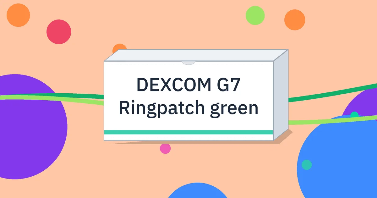 Symbolbild: Packung mit der Aufschrift DEXCOM G7 Ringpatch green (PZN 19865872) – Verfügbarkeit und Bezug in Apotheken in Frankfurt am Main
