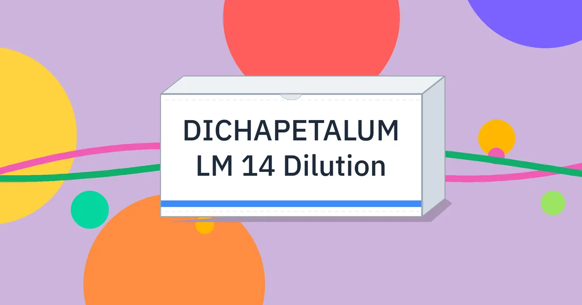 Symbolbild: Packung mit der Aufschrift DICHAPETALUM LM 14 Dilution (PZN 13464250) – Verfügbarkeit und Bezug in Apotheken in Frankfurt am Main
