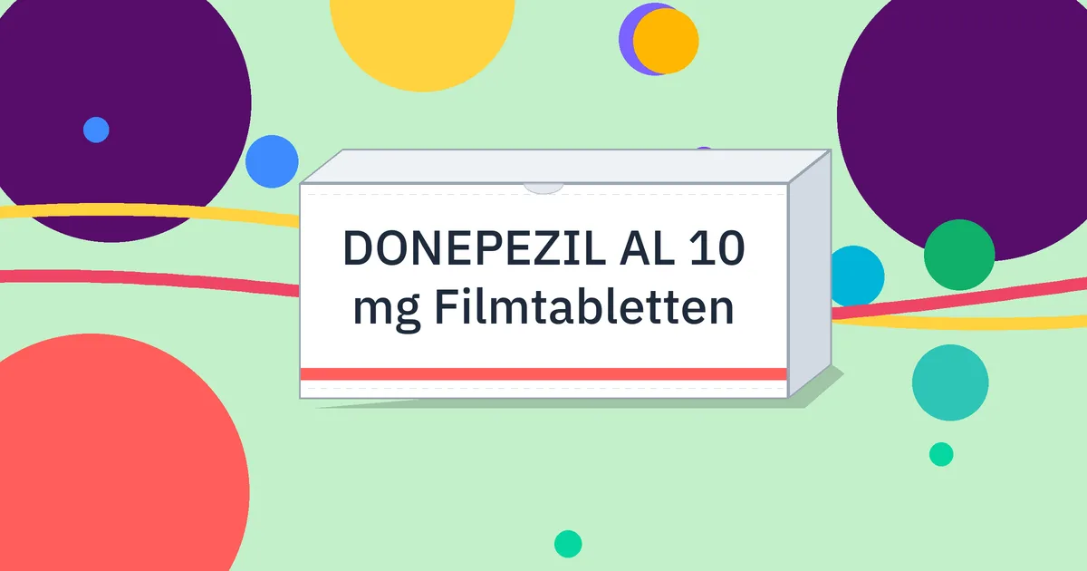 Symbolbild: Packung mit der Aufschrift DONEPEZIL AL 10 mg Filmtabletten (PZN 09282402) – Verfügbarkeit und Bezug in Apotheken in Frankfurt am Main