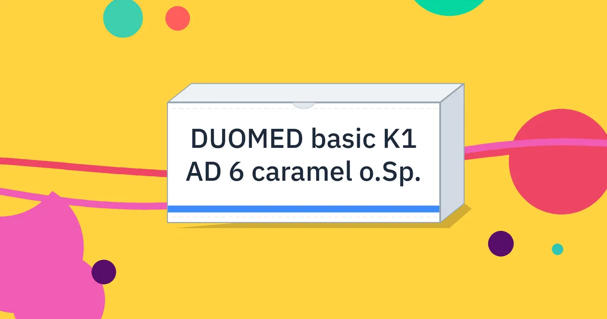 Symbolbild: Packung mit der Aufschrift DUOMED basic K1 AD 6 caramel o.Sp. (PZN 20903218) – Verfügbarkeit und Bezug in Apotheken in Frankfurt am Main