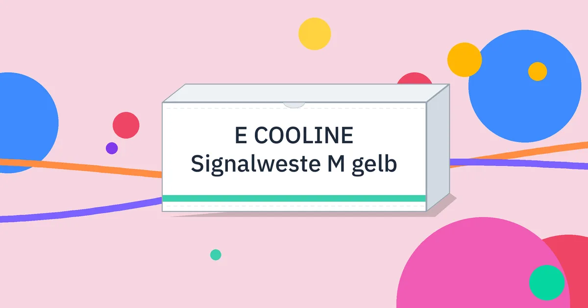 Symbolbild: Packung mit der Aufschrift E COOLINE Signalweste M gelb (PZN 06469198) – Verfügbarkeit und Bezug in Apotheken in Frankfurt am Main