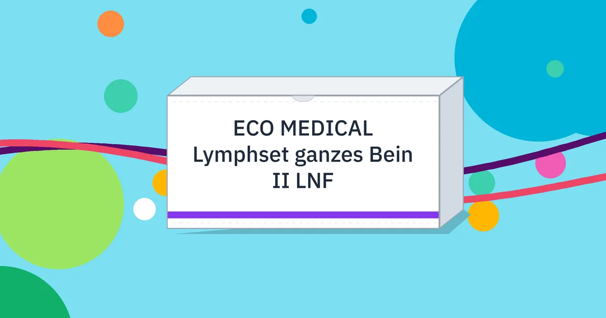 Symbolbild: Packung mit der Aufschrift ECO MEDICAL Lymphset ganzes Bein II LNF (PZN 11313239) – Verfügbarkeit und Bezug in Apotheken in Frankfurt am Main