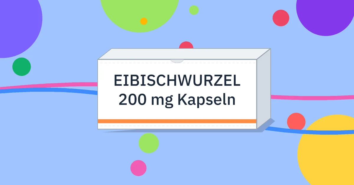 Symbolbild: Packung mit der Aufschrift EIBISCHWURZEL 200 mg Kapseln (PZN 17190594) – Verfügbarkeit und Bezug in Apotheken in Frankfurt am Main